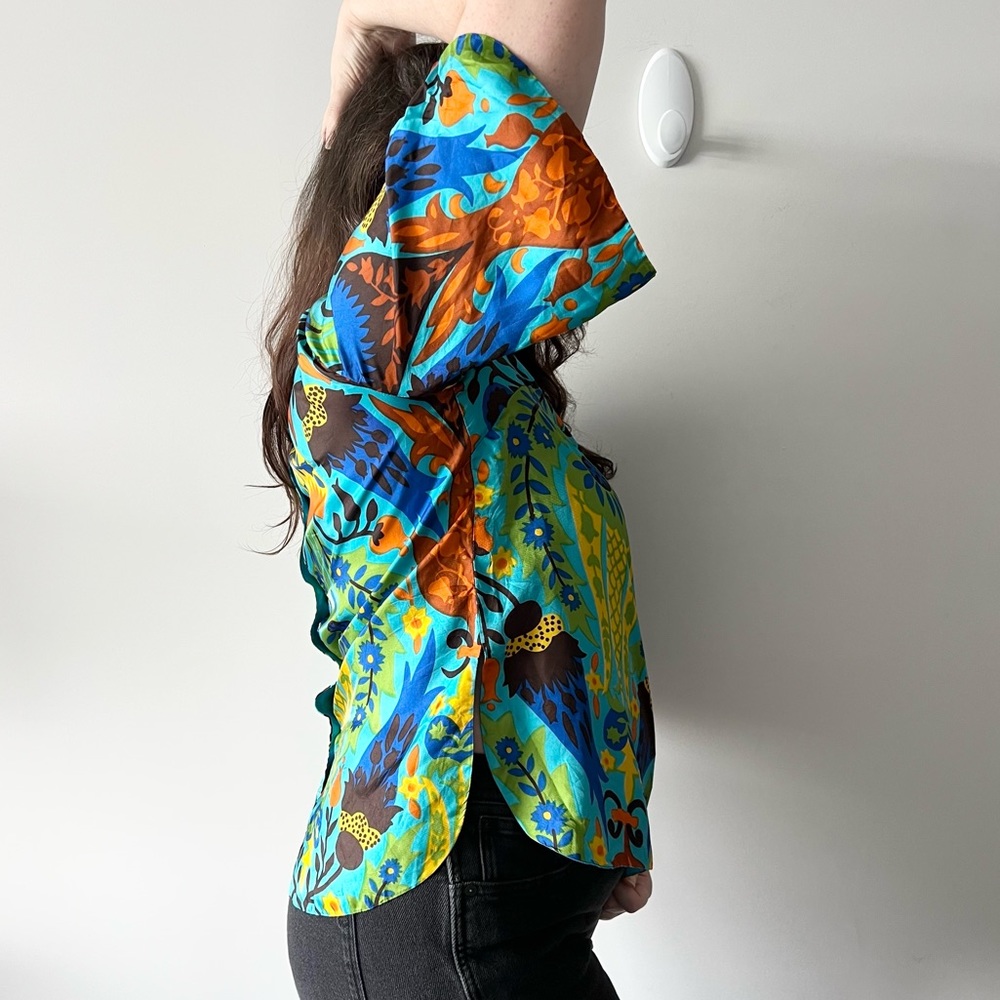 Vintage Stevens California Satin Button Back Blouse T… - Gem